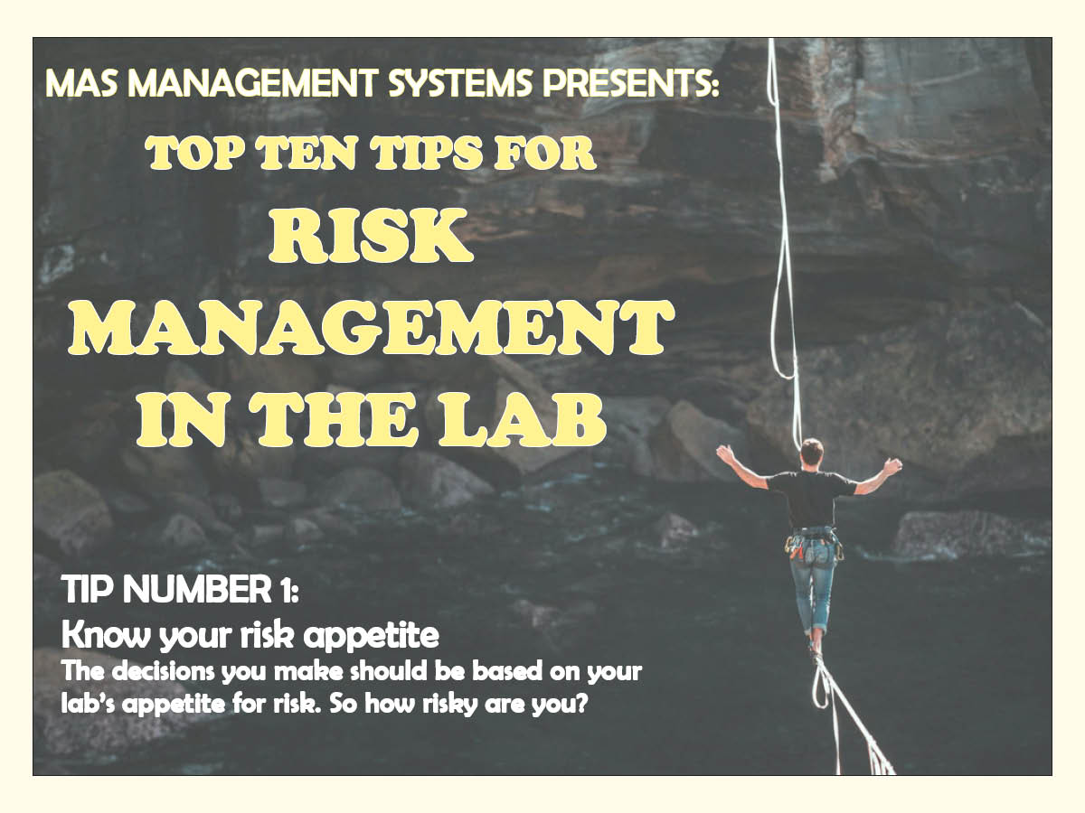 Risk management for labs doesn't have to be a risky business